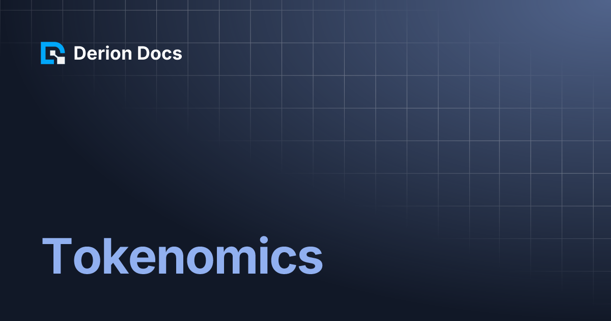 Tokenomics | Derion Docs